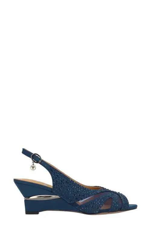 J. Reneé Lovela Slingback Wedge Sandal - Navy