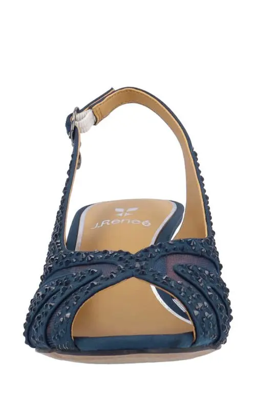 J. Reneé Lovela Slingback Wedge Sandal - Navy