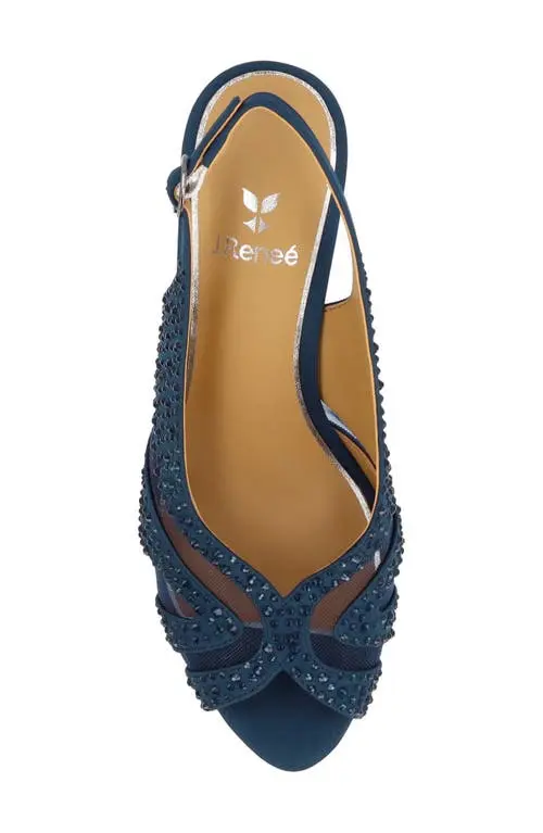 J. Reneé Lovela Slingback Wedge Sandal - Navy