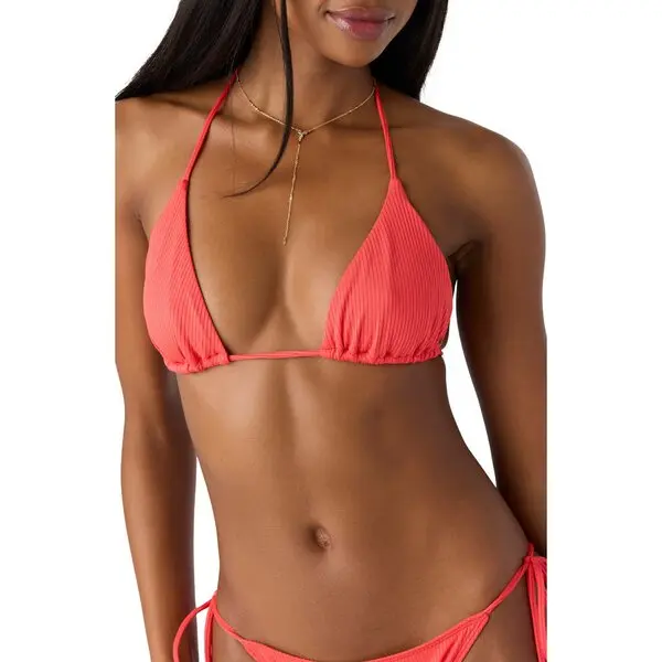 O'Neill Saltwater Solids Rib Bikini Top - Cayenne