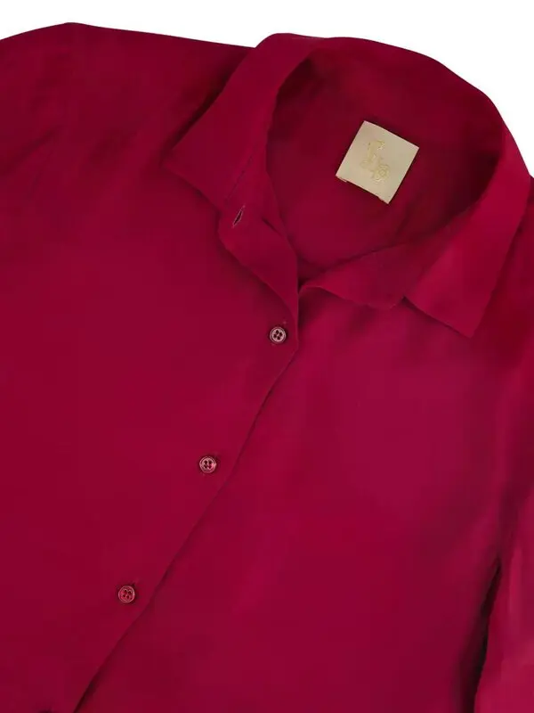 PAULA Silk Button Down Shirt - Red