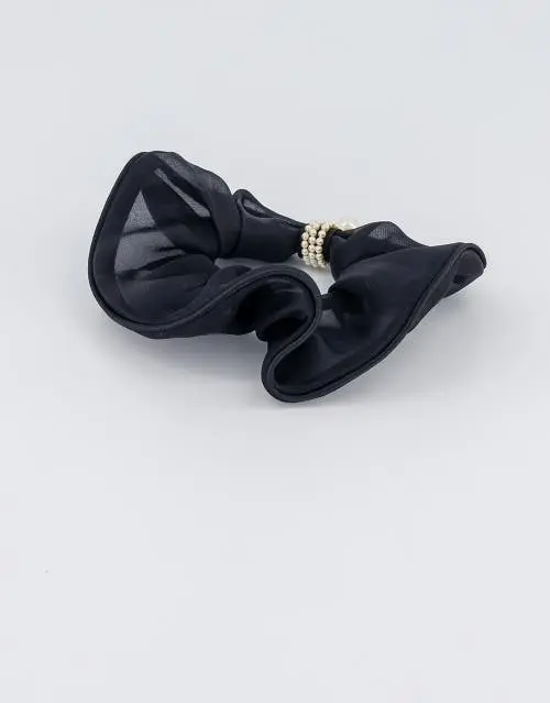Alexandre De Paris Organza Silk Scrunchie - Black
