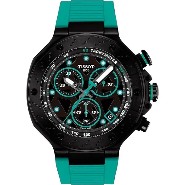 TISSOT T-race Chronograph Silicone Strap Watch - Black