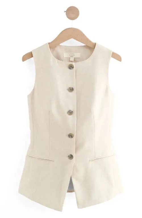 NEXT Long Linen Blend Vest