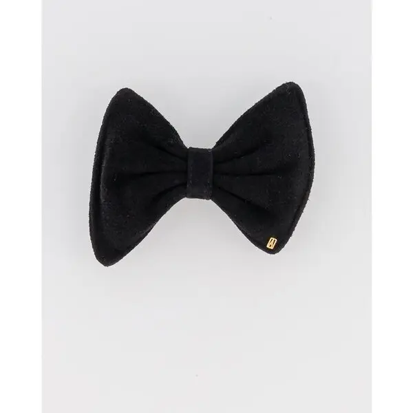 Alexandre De Paris Suede Bow Barrette - Black