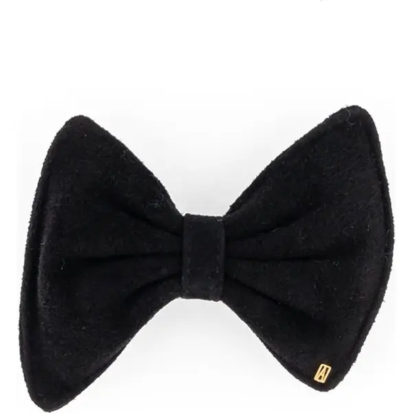 Alexandre De Paris Suede Bow Barrette - Black