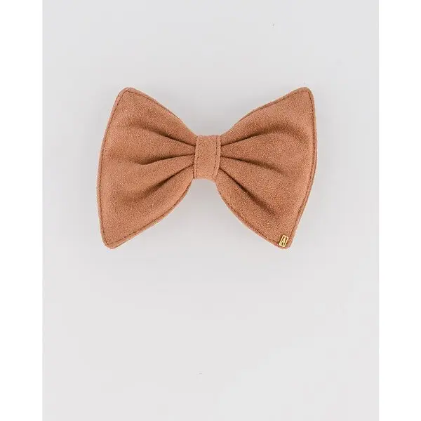 Alexandre De Paris Suede Bow Barrette - Brown