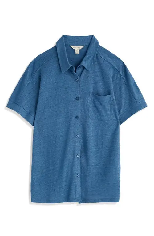 SEASALT CORNWALL Parsley Fern Linen Button-up Shirt
