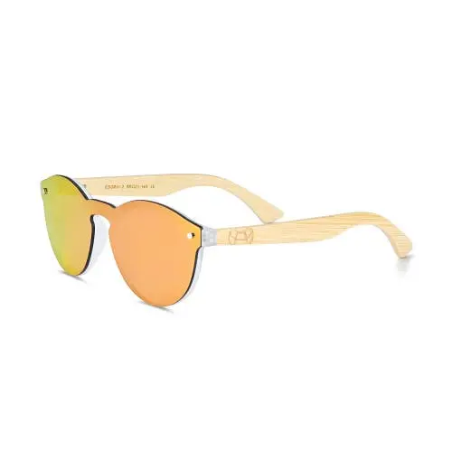 EARTH WOOD Polarized Sunglasses - Bamboo/red