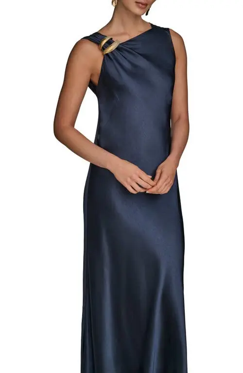 Donna Karan New York Asymmetric Cowl-back Satin Gown