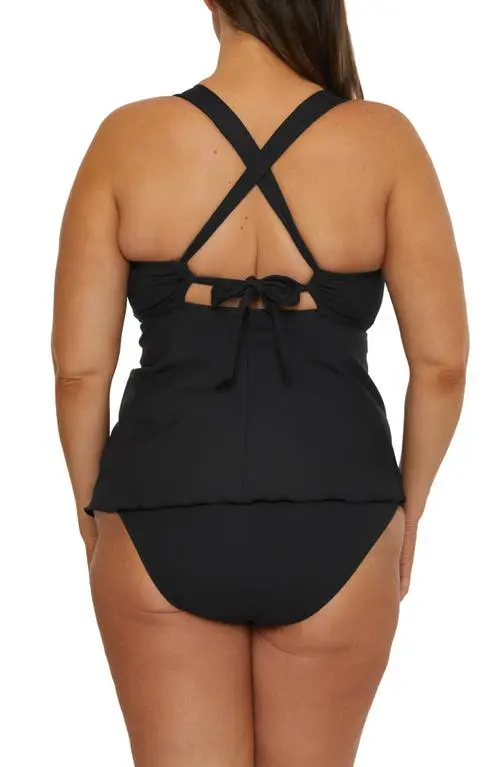 BECCA By Rebecca Virtue Ribbed Tankini Top
