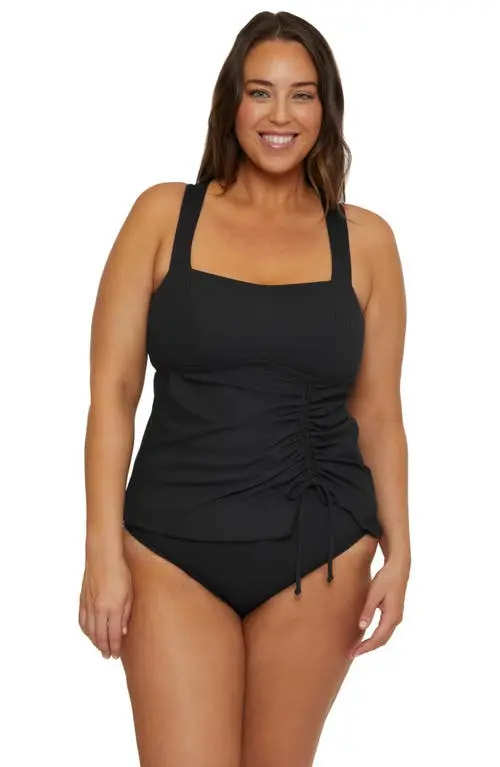 BECCA By Rebecca Virtue Ribbed Tankini Top