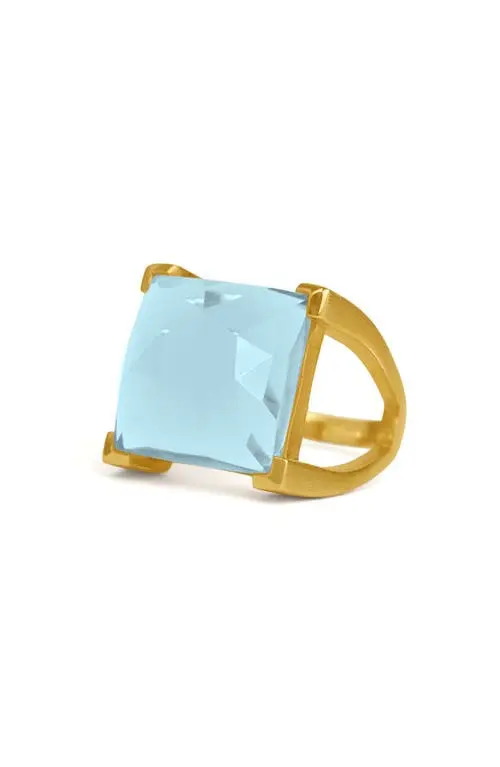 DEAN DAVIDSON Plaza Mother-of-pearl Doublet Cocktail Ring - Iridescent Sky Blue/ Gold
