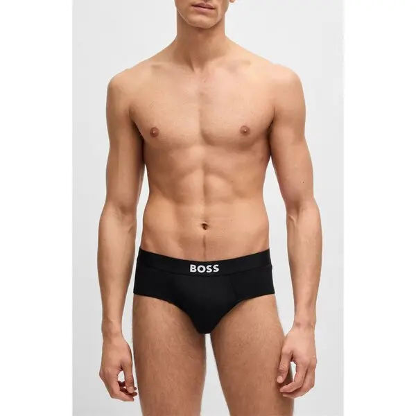 BOSS Assorted 3-pack Power Stretch Cotton Briefs - White/ Grey/ Black