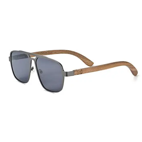 EARTH WOOD Avila Polarized Sunglasses - Dark Brown/black