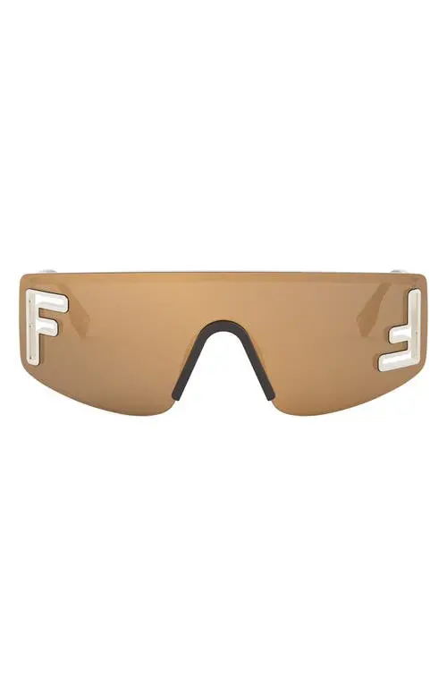 Fendi Sport Rectangular Sunglasses - Gold / Brown Mirror
