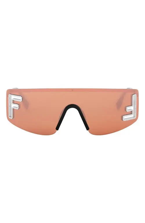 Fendi Sport Rectangular Sunglasses - Shiny Palladium / Bordeaux