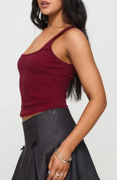Princess Polly Baseline Square Neck Crop Tank - Red