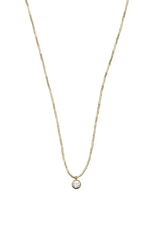 Argento Vivo Cubic Zirconia Pendant Necklace - Gold