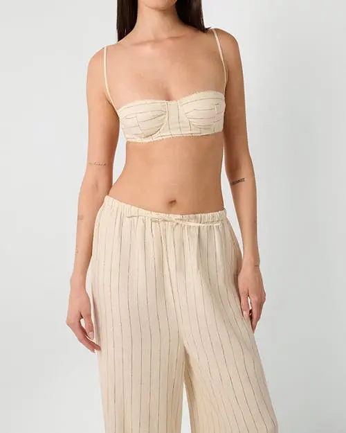 WeWoreWhat Underwire Bra Top - Antique Wht Mlt
