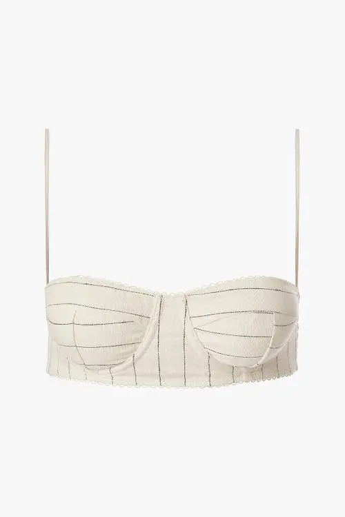 WeWoreWhat Underwire Bra Top - Antique Wht Mlt