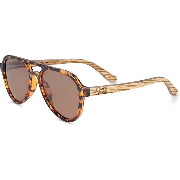 EARTH WOOD Mazatlan Polarized Sunglasses - Zebra/brown