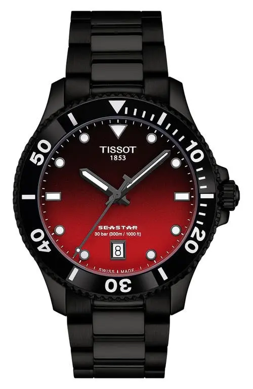 TISSOT Seastar 1000 Bracelet Watch - Red Gradient