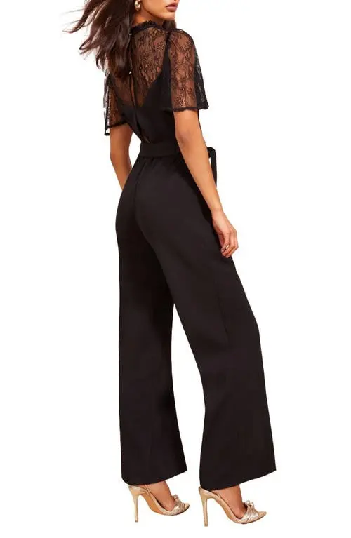 FRIENDS LIKE THESE Lace Inset Wide-leg Jumpsuit