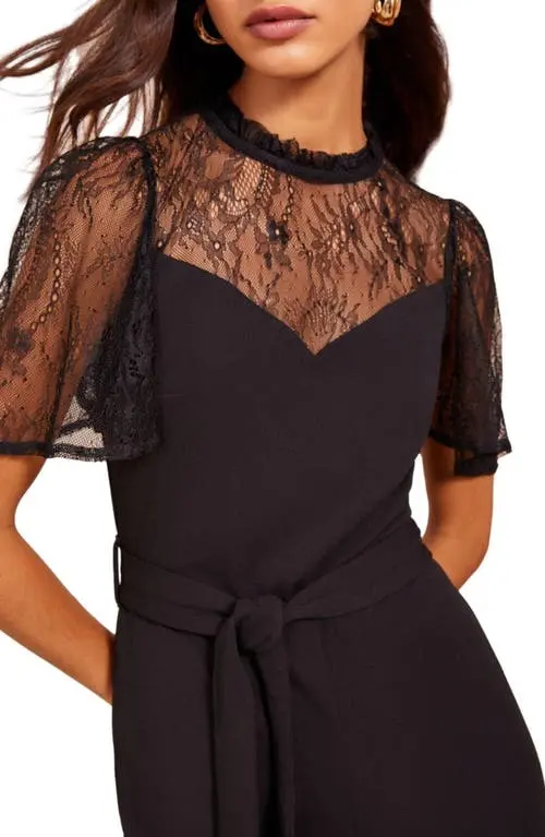 FRIENDS LIKE THESE Lace Inset Wide-leg Jumpsuit