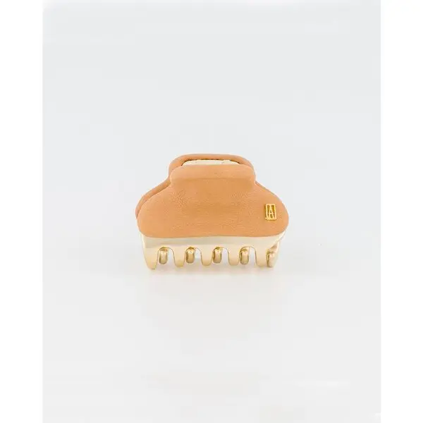 Alexandre De Paris Vendôme Leather Hair Clip - Beige
