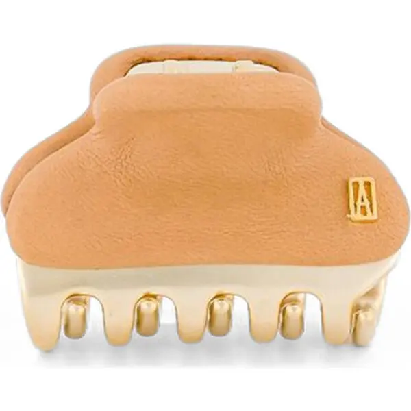 Alexandre De Paris Vendôme Leather Hair Clip - Beige