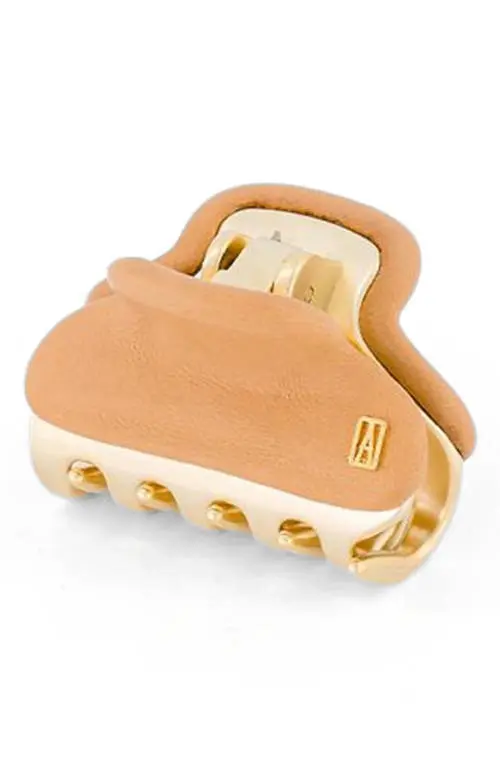 Alexandre De Paris Vendôme Leather Hair Clip - Beige