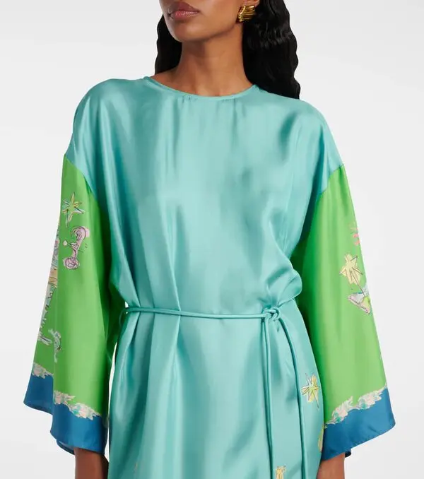 ALEMAIS Daria Printed Silk Maxi Dress