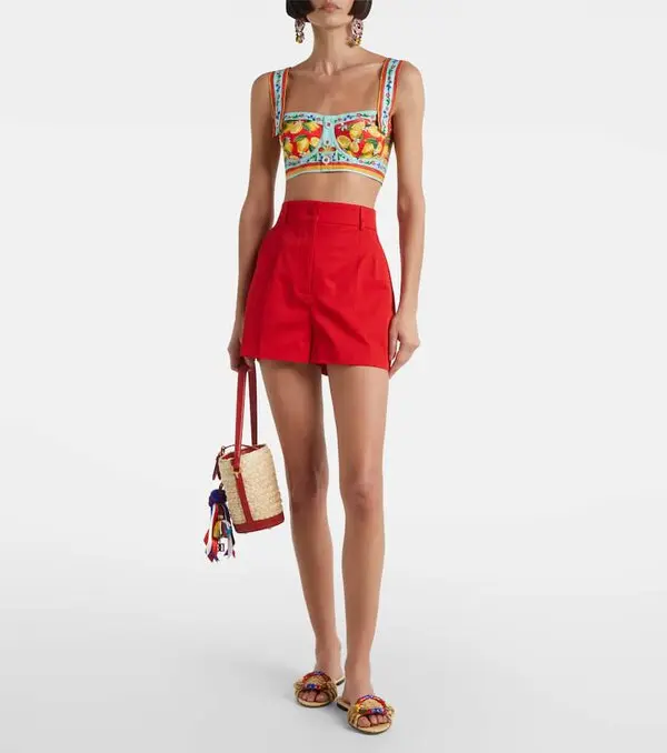 Dolce & Gabbana High-rise Cotton-blend Shorts