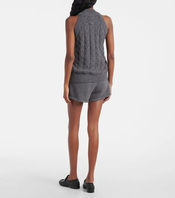 LISA YANG Serafine Cable-knit Cashmere Top