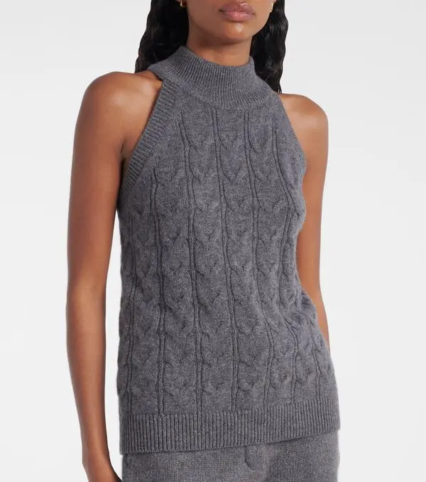 LISA YANG Serafine Cable-knit Cashmere Top
