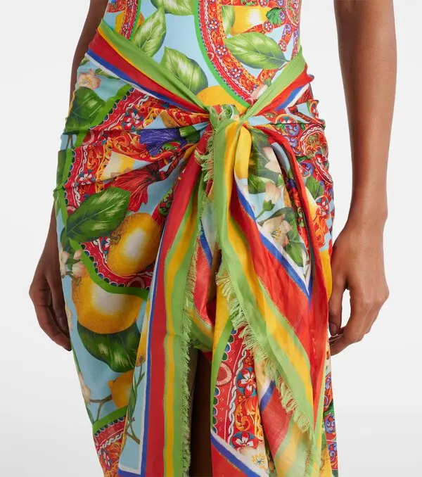 Dolce & Gabbana Printed Cotton Beach Cover-up