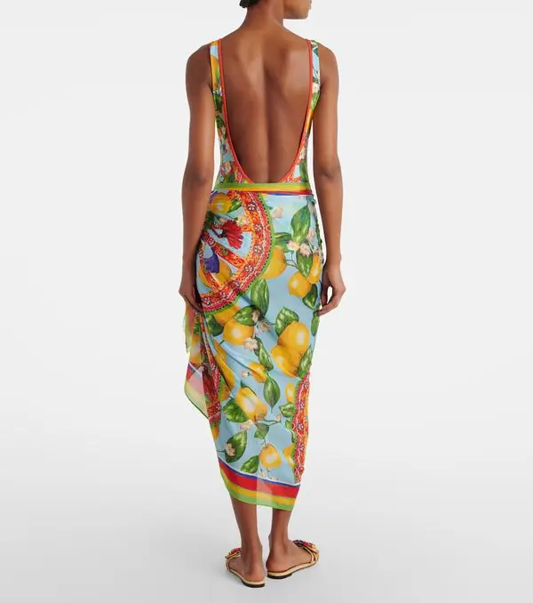 Dolce & Gabbana Printed Cotton Beach Cover-up