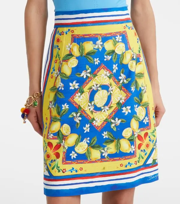 Dolce & Gabbana Printed Cotton-blend Miniskirt
