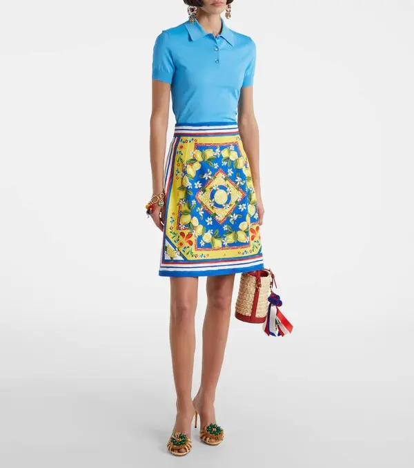Dolce & Gabbana Printed Cotton-blend Miniskirt