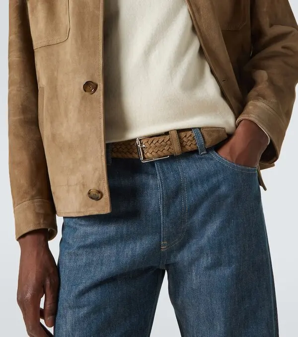 TOD'S Braided Suede Belt
