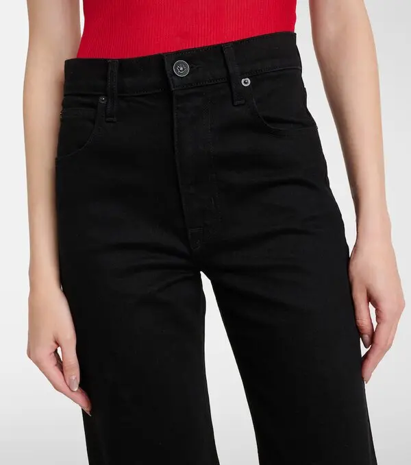 SLVRLAKE Grace High-rise Wide-leg Jeans In Jet