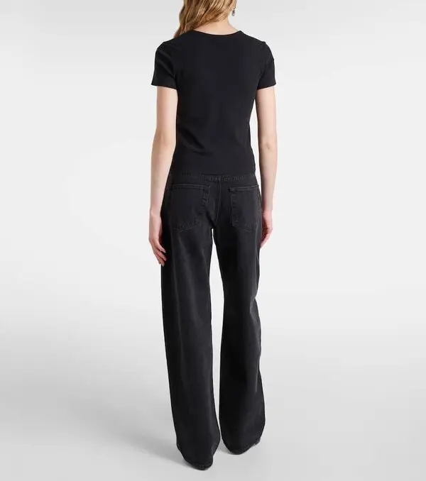 SLVRLAKE Cropped Cotton Jersey T-shirt