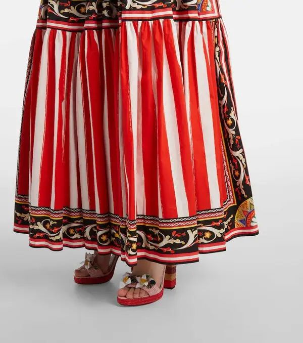 Dolce & Gabbana Taormina Striped Cotton Maxi Skirt