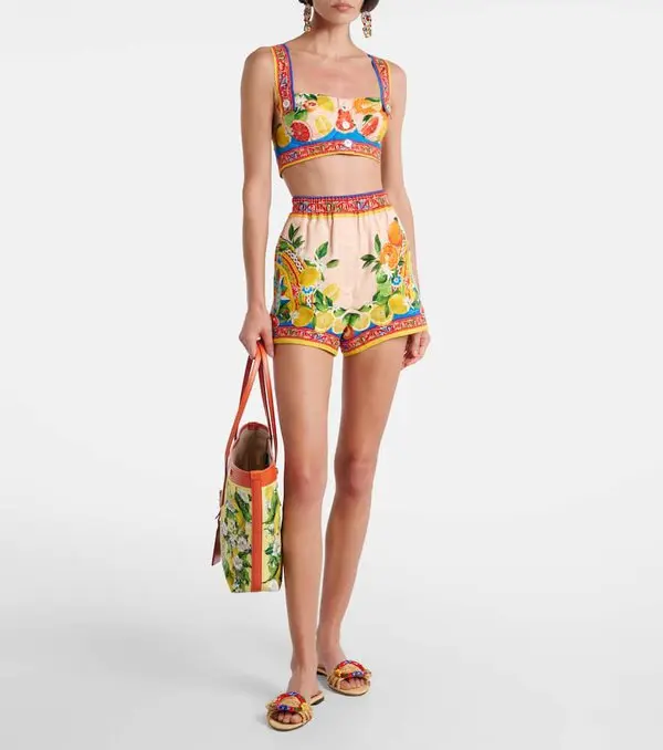 Dolce & Gabbana Taormina Printed Cotton-blend Shorts