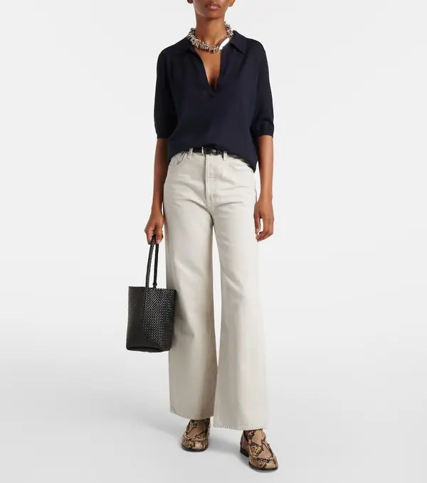 AGOLDE Ren High-rise Wide-leg Jeans - Grey