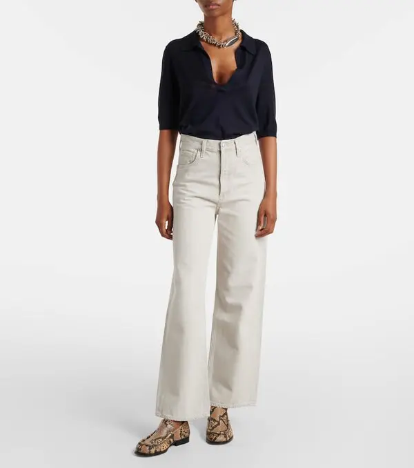 AGOLDE Ren High-rise Wide-leg Jeans - Grey