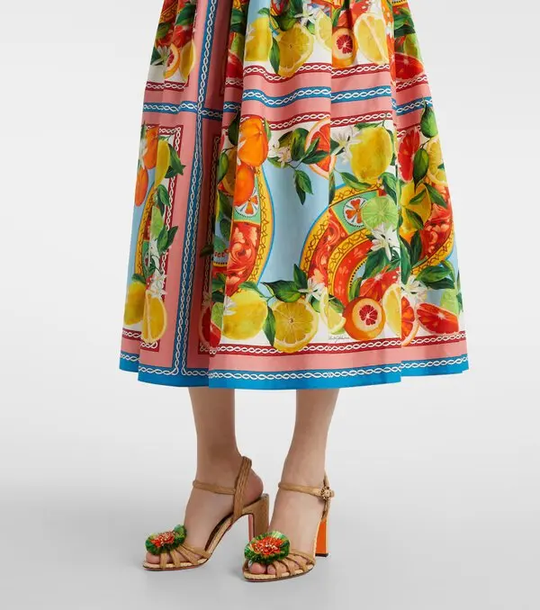 Dolce & Gabbana Taormina Printed Cotton Midi Dress