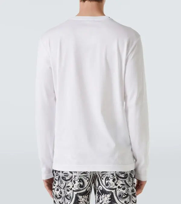 Dolce & Gabbana Logo Embroidered Cotton Jersey T-shirt