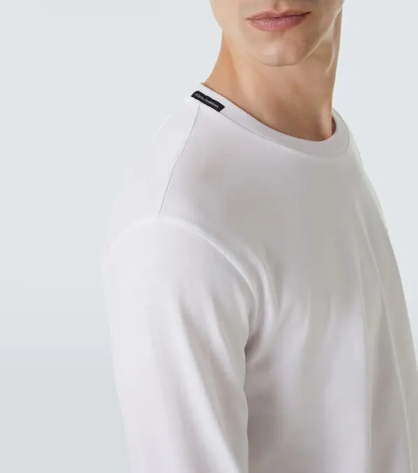 Dolce & Gabbana Logo Embroidered Cotton Jersey T-shirt
